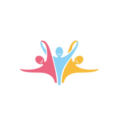 Happy business friends logo Royalty Free Vector Image