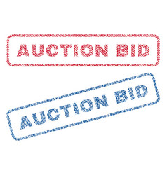 Auction bid textile stamps Royalty Free Vector Image