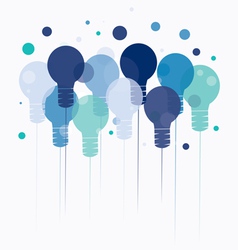 Idea concept of hanging blue light bulbs Vector Image
