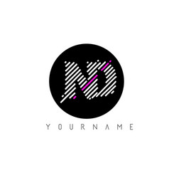 Handwritten nd n d letter logo with sparkling Vector Image