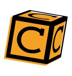 Cubes blocks alphabet icon Royalty Free Vector Image