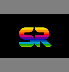 Rainbow color colored colorful alphabet letter r Vector Image