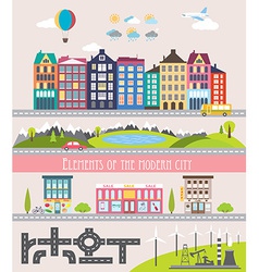 Town elements Royalty Free Vector Image - VectorStock