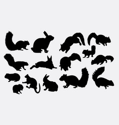 Dancing rabbit silhouette Royalty Free Vector Image