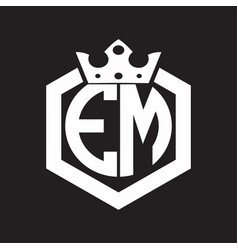 Em logo monogram with triangle shape rounded Vector Image