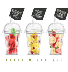 Citrus fruits mix realistic background poster Vector Image