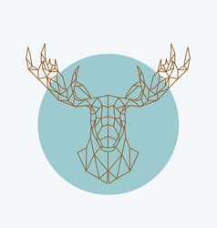 Geometric moose head wild animal zoo Royalty Free Vector