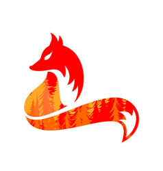 Abstract red fox symbol icon Royalty Free Vector Image