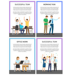 Business training set posters meeting conference Vector Image