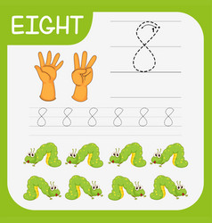 Writing practice number eight Royalty Free Vector Image