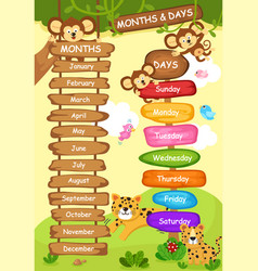 Months and day Royalty Free Vector Image - VectorStock