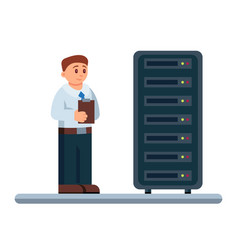 Cartoon network engineer Royalty Free Vector Image