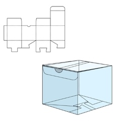 Box die line template Royalty Free Vector Image