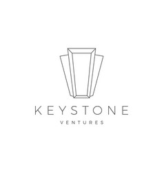 Stone gems logo line art crystal outline monoline Vector Image