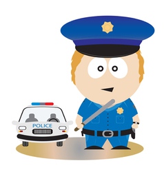 Police officers in brown uniform Royalty Free Vector Image