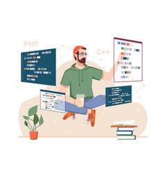 Computer programming coding testing debugging Vector Image