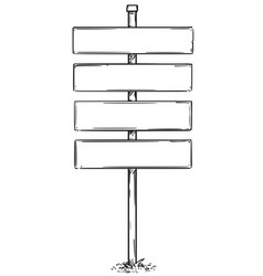 Empty blank sign board drawing Royalty Free Vector Image