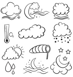 Handdrawn doodle cloud in cartoon style Royalty Free Vector