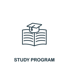 Study program icon from e-learning collection Vector Image