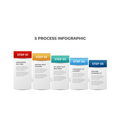 5 points steps infographic template arrow Vector Image