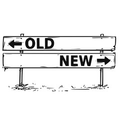 Road block arrow sign drawing old or new Vector Image