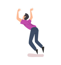 Back view man falling down forward cartoon Vector Image