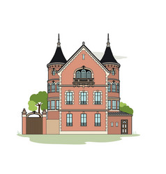 Drawing mansion Royalty Free Vector Image - VectorStock