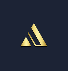Triangle line company gold logo Royalty Free Vector Image