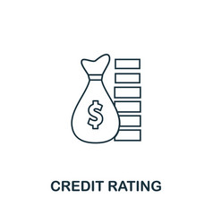 Credit rating icon outline style thin line Vector Image