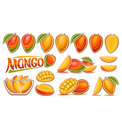 Mango logo flat design Royalty Free Vector Image