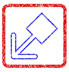 Pull left down grunge framed icon Royalty Free Vector Image