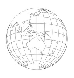 Simplified outline earth globe with map world Vector Image