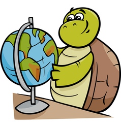 Turtle cartoon characters in classroom Royalty Free Vector