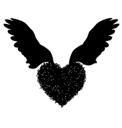 Red heart of an angel Royalty Free Vector Image