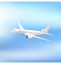 3d white glossy commercial jet airplane take off Vector Image
