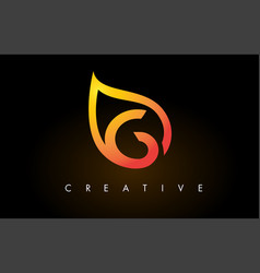 D leaf logo letter design with golden leaf outline