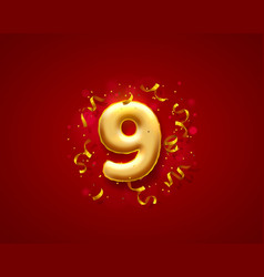 Festive ceremony balloons 9th numbers balloons Vector Image
