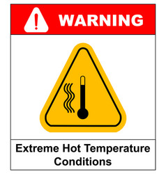 High temperature warning sign Royalty Free Vector Image