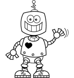 Cartoon smiling mechanical robot Royalty Free Vector Image