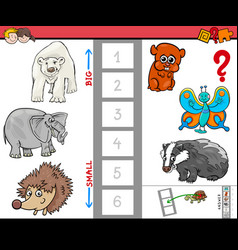 Big and small animals game for children Royalty Free Vector