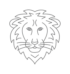 Border design with lion and forest Royalty Free Vector Image