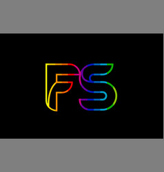 Rainbow color colored colorful alphabet letter fs Vector Image