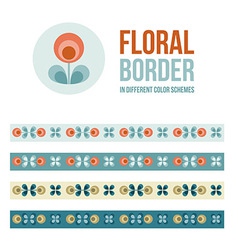 Set of four decorative round patterned elements Vector Image