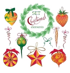 Set christmas bells with bows and holly Royalty Free Vector