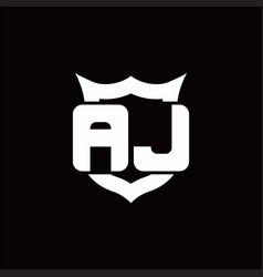 Aj logo monogram with emblem style isolated Vector Image
