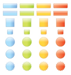 Shiny buttons with icons Royalty Free Vector Image