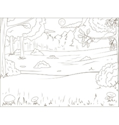 Children read a book in park Royalty Free Vector Image