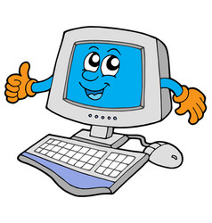 Cartoon desktop computer Royalty Free Vector Image