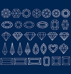 Set precious stone cut Royalty Free Vector Image