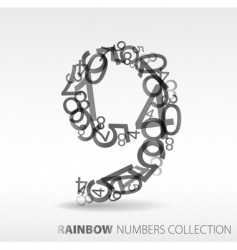 Number one made from colorful numbers Royalty Free Vector